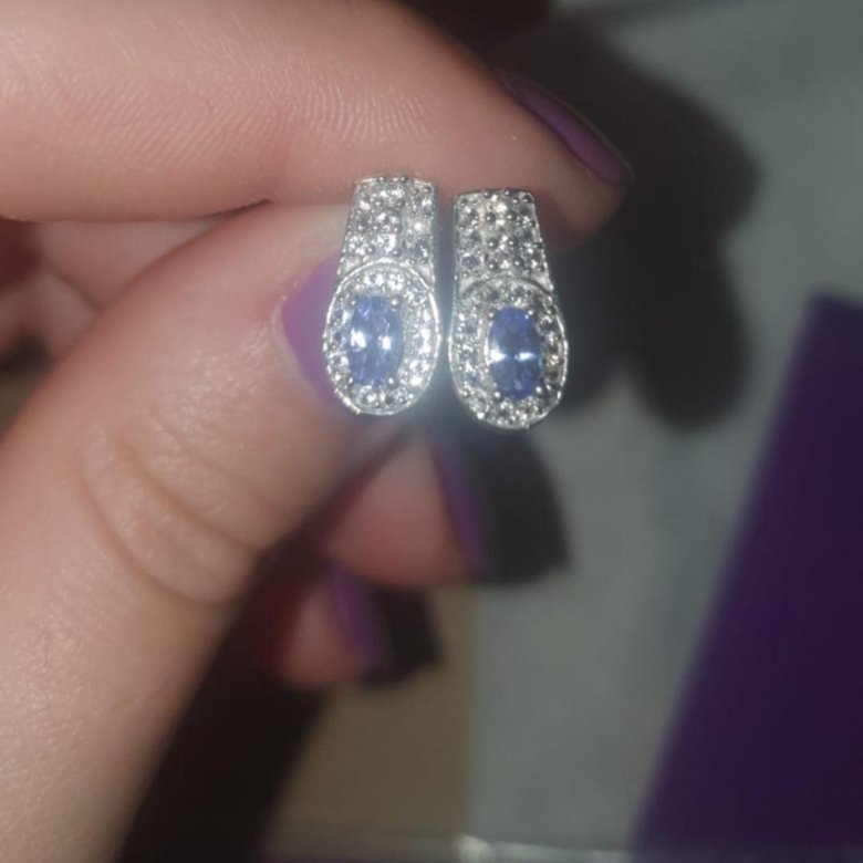 Серебрянные серьги с танзанитом – купить в Москве, цена 4 999 руб ...