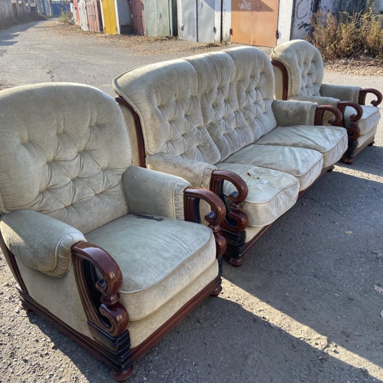 Диван и два кресла – купить в Хабаровске, цена 6 000 руб., продано 3 ...