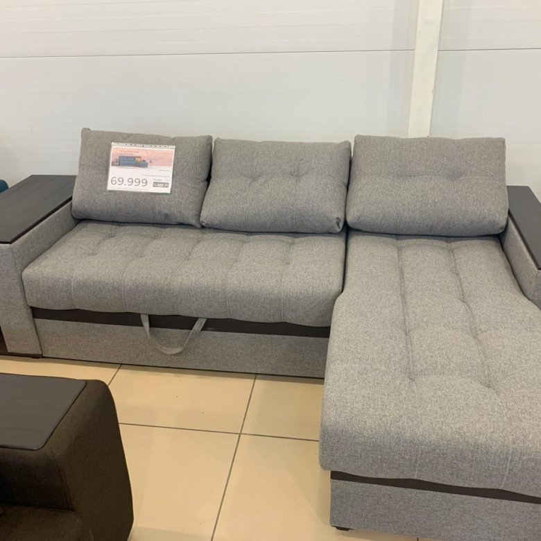 Угловой диван Атланта НПБ рогожка Malmo серый – купить в Комсомольске ...