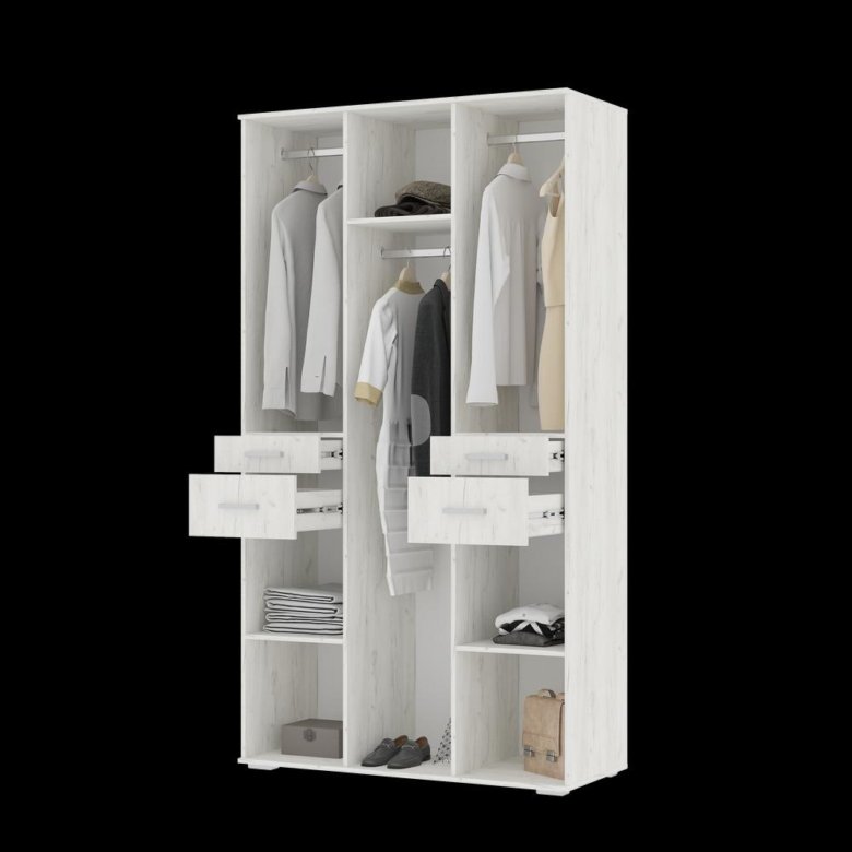 🏆3-х створчатый шкаф Нельсон-2 ( крафт белый)🏆 – купить в Томске, цена ...