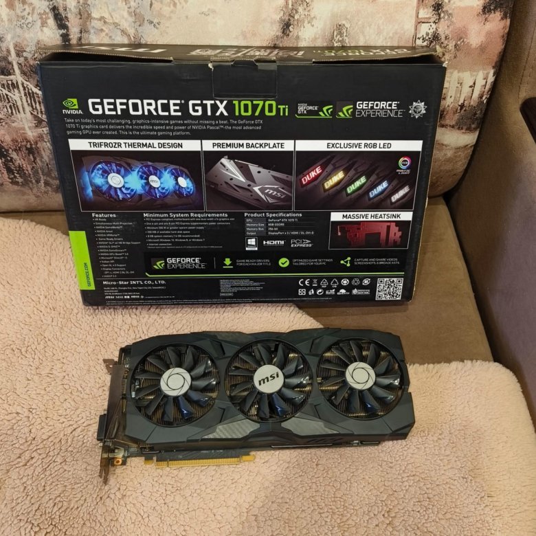 Видеокарта GeForce GTX 1070Ti 8Gb MSI Duke – купить в Красноярске, цена ...